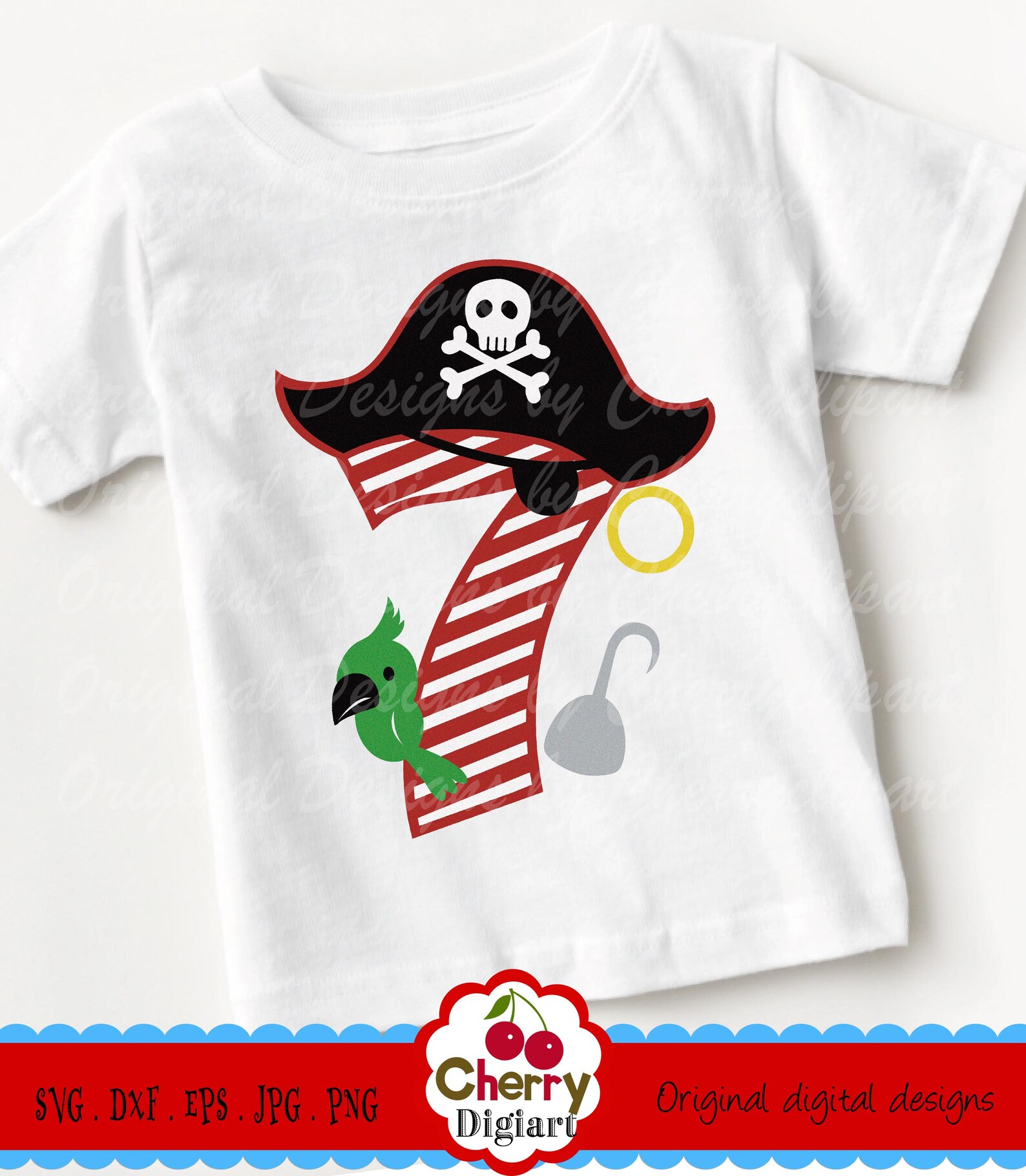 Pirate Number 7 Birthday Number 7 Svg Pirate's Hat - Etsy