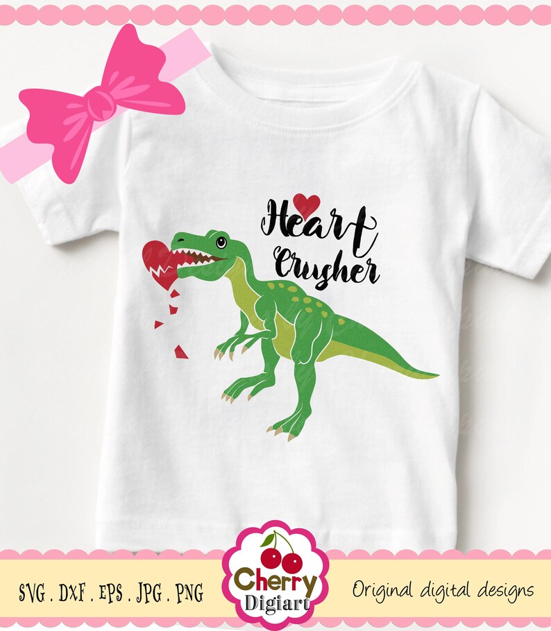 Valentine's Day Dinosaur SVG Dinosaur Love Heart Heart | Etsy
