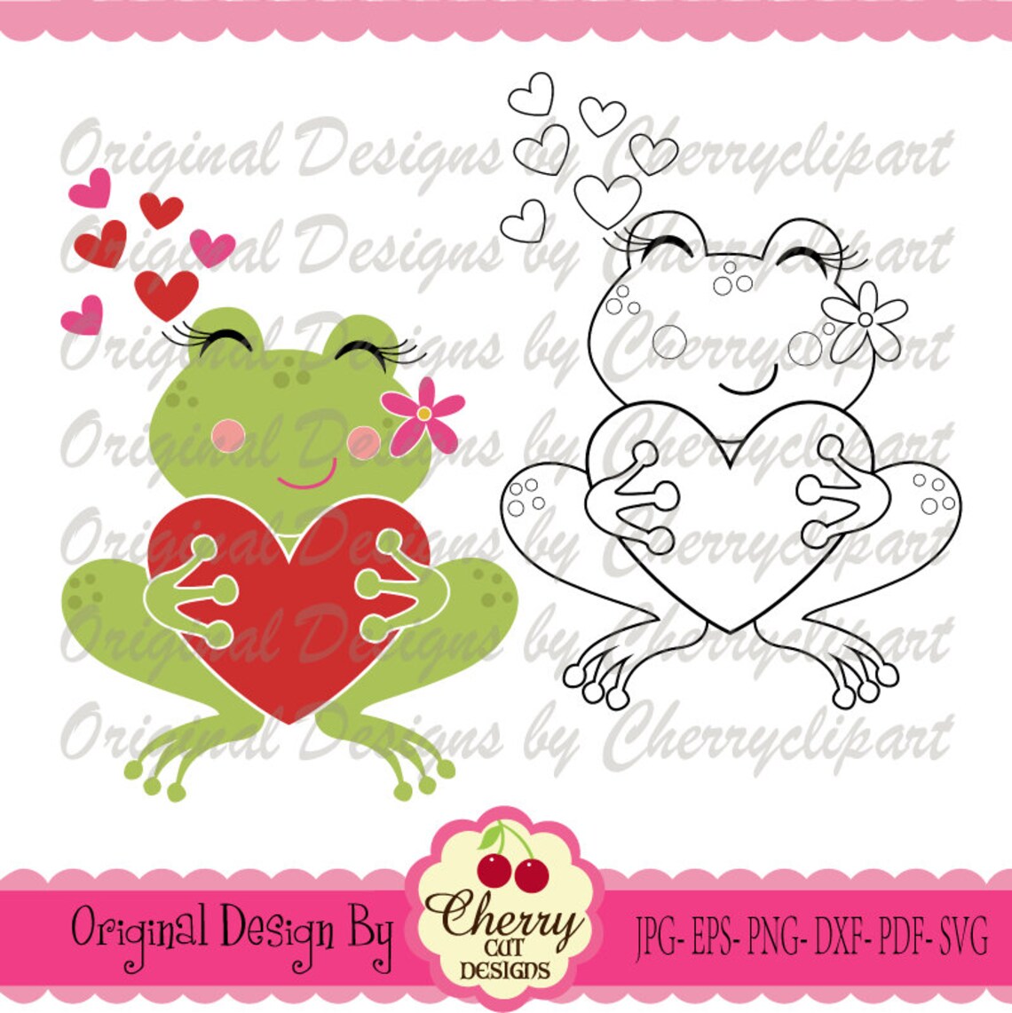 Sweet Frog Svg Dxf, Valentine's Day Frog Hug Heart SVG, Frog Girl Svg ...