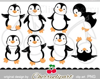 Cute Playful Penguins Digital Clipart For-personal and | Etsy