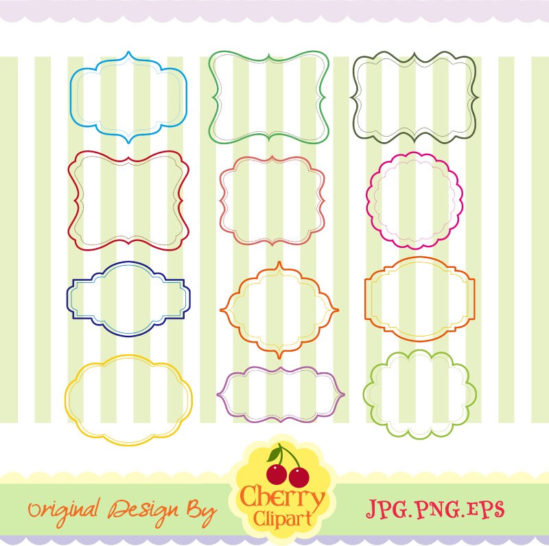 Digital Frames Clip Art Set for Personal and Commercial | Etsy