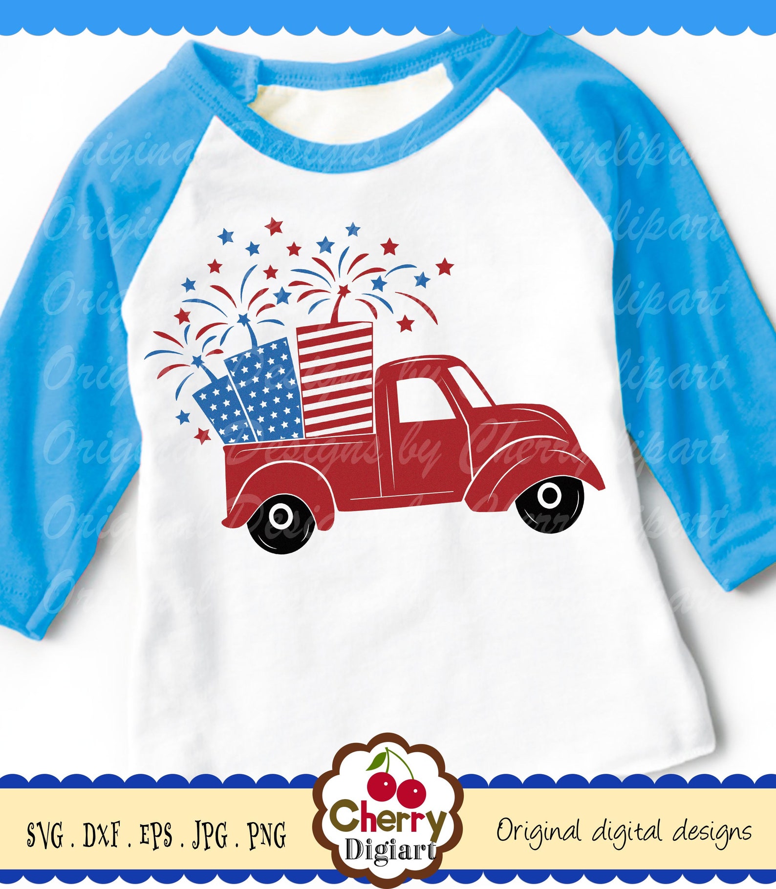 4th of July Firecracker Truck SVG DXF Patriotic Truck - Etsy