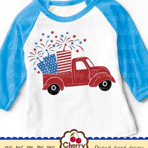 4th of July Firecracker Truck SVG DXF, Patriotic Truck Independence Day ...