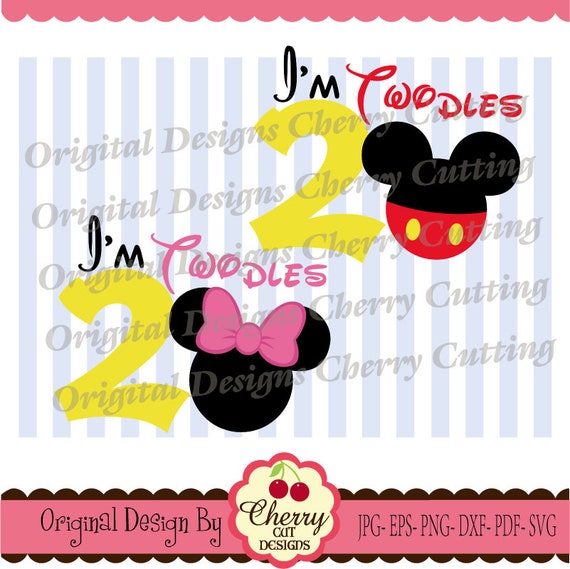 Scrapbooking Clip Art & Image Files Mickey I'm Twodles Svg Minnie ...