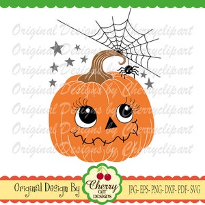 Halloween Pumpkin Svg,pumpkin With Spider Web Silhouette & Cricut Cut ...