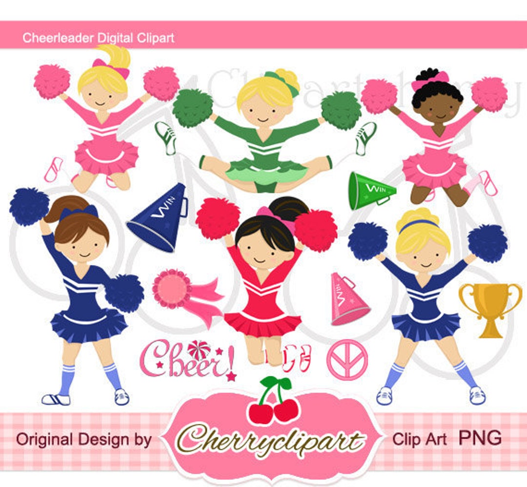 Cheerleader Digital Clipart Set For-personal and Commercial Use for ...