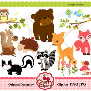 Forest Friends Digital Clipart Set For-personal and Commercial - Etsy