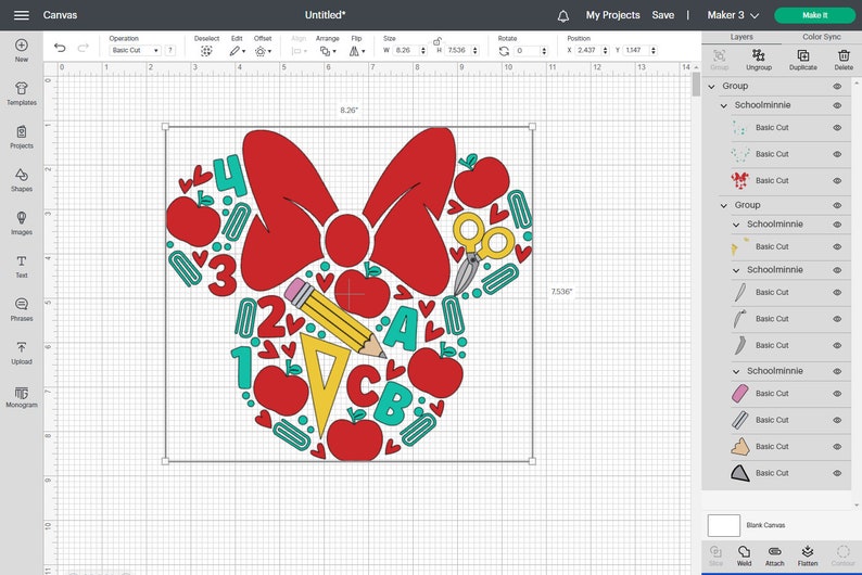 Back to School Svg School Minnie Svg Silhouette & Cricut Cut - Etsy