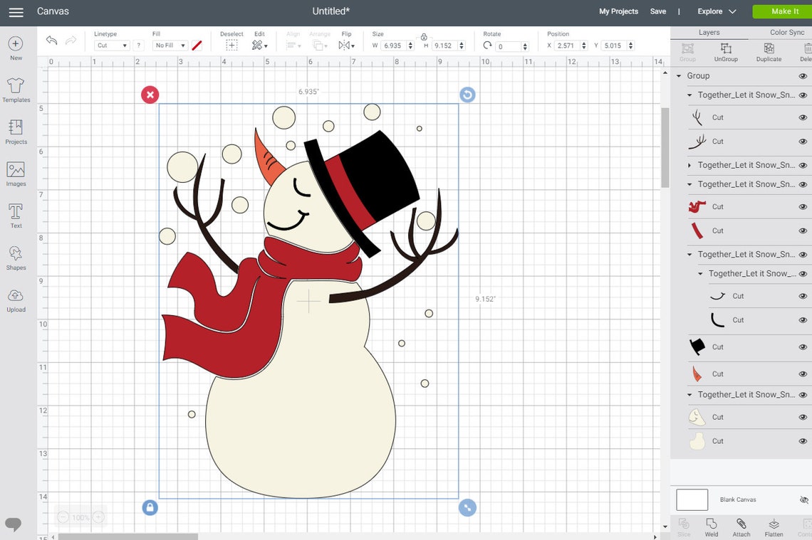 Let It Snow Svg Snowman Svg Winter Snowman Silhouette & - Etsy