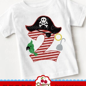 Pirate Number 2, Birthday Number 2 Svg, Pirate's Hat Number 2 Svg ...