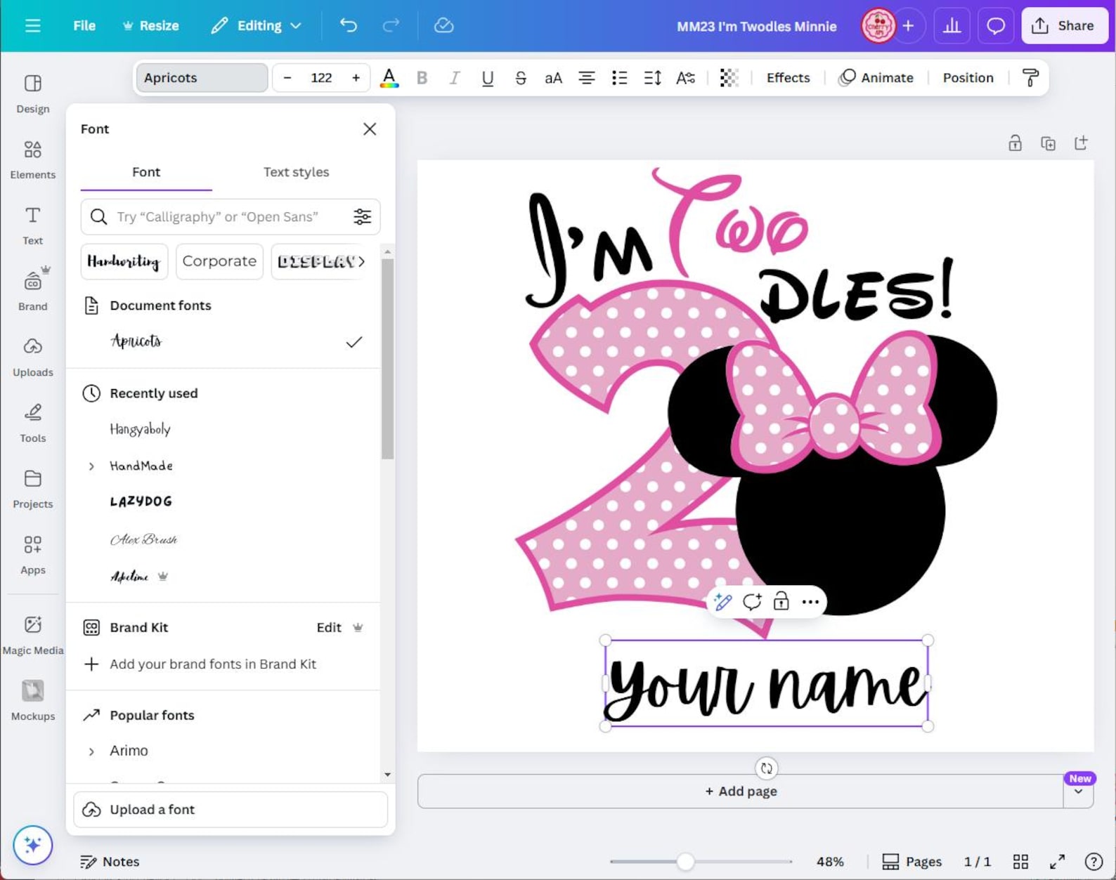 Minnie Mouse Twodles 2nd Birthday SVG PNG: Iron on Transfer, Canva ...