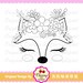 Flowers Fox Face Svg Png Jpg Spring Fox Girl Svg Silhouette & - Etsy