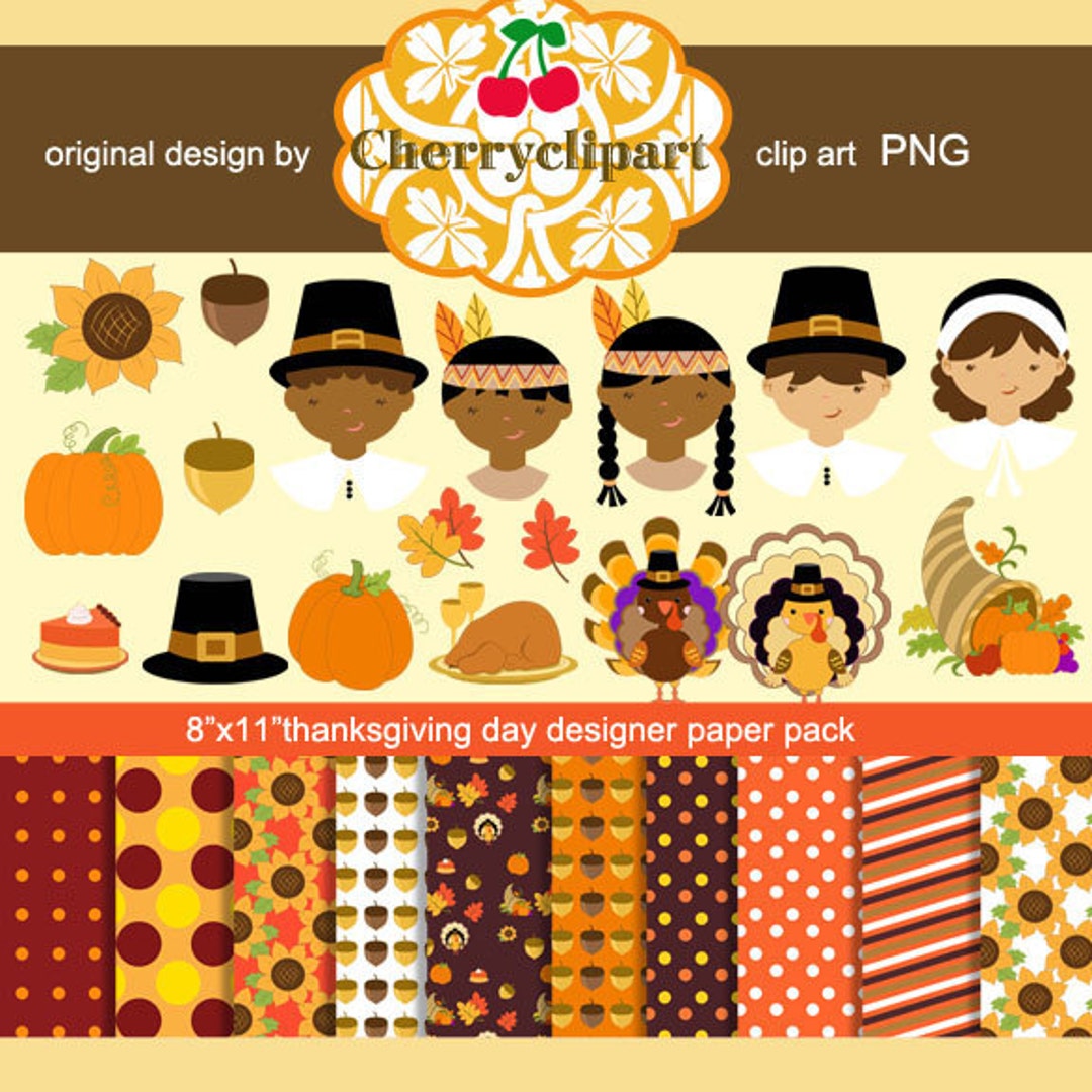 Thanksgiving Day Clipart , Digital Clip Art- Personal and Commercial ...