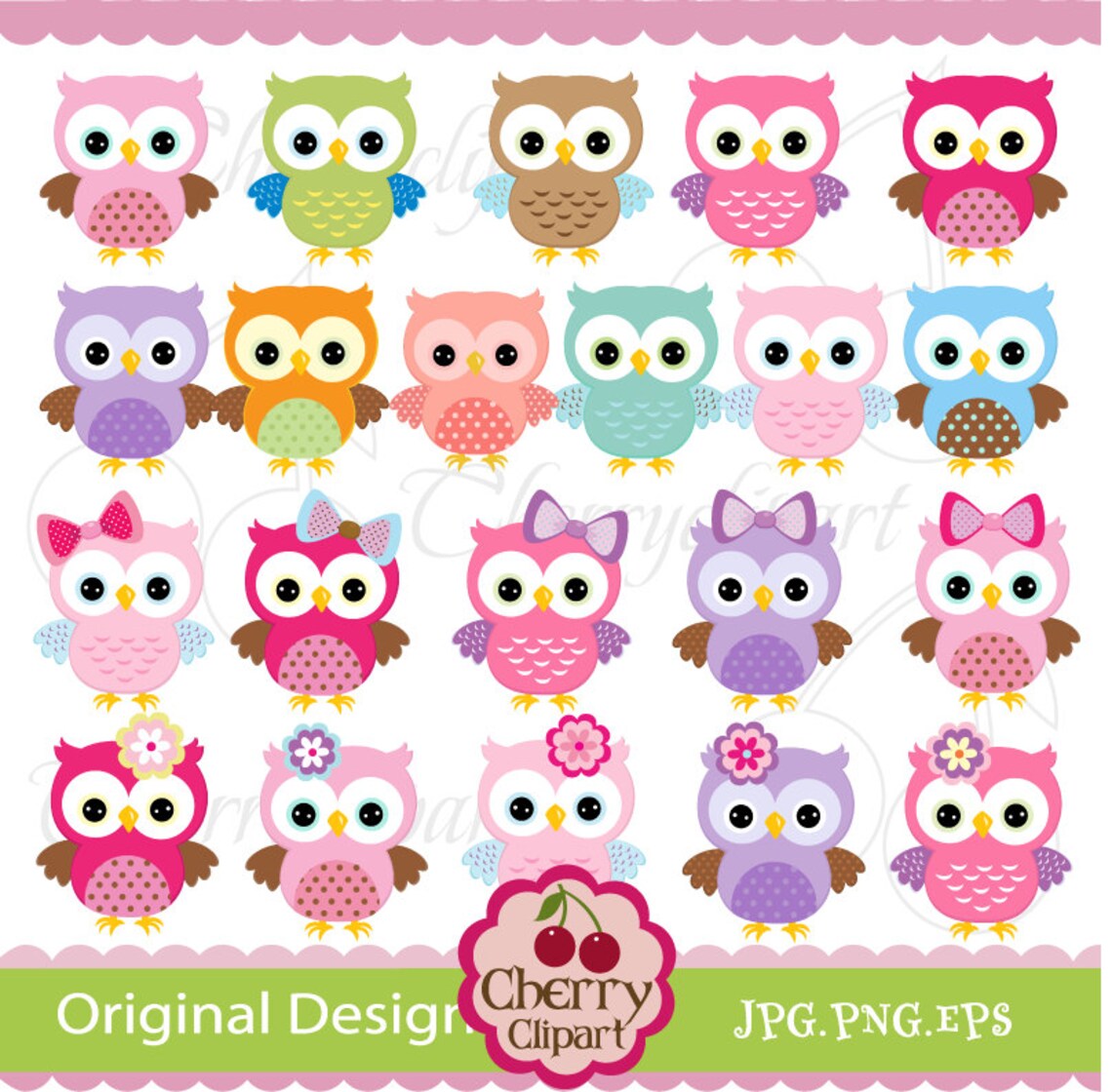 Cute Owls Digital Clipart Elements Set NO.AN022 - Etsy