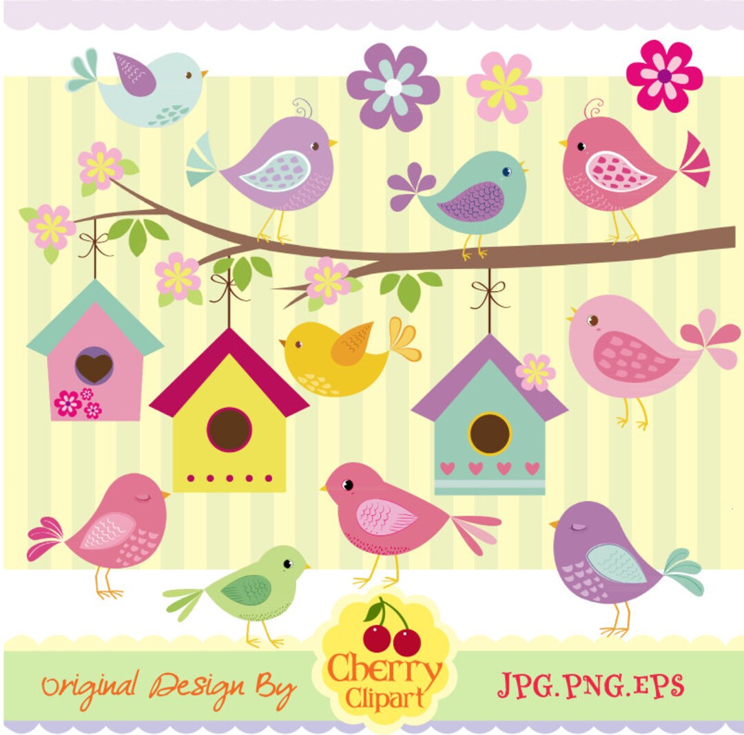 Little Birds Digital Clipart 02-little Birdie Clip Art-digital - Etsy