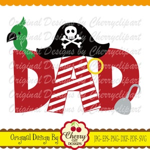 Pirate DAD Svg, DAD With Pirate Hat Svg, Pirate's Hat Svg Silhouette ...