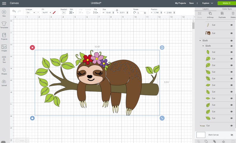 Sloth svgBaby sloth svg Sleepy flowers Sloth animal svg | Etsy