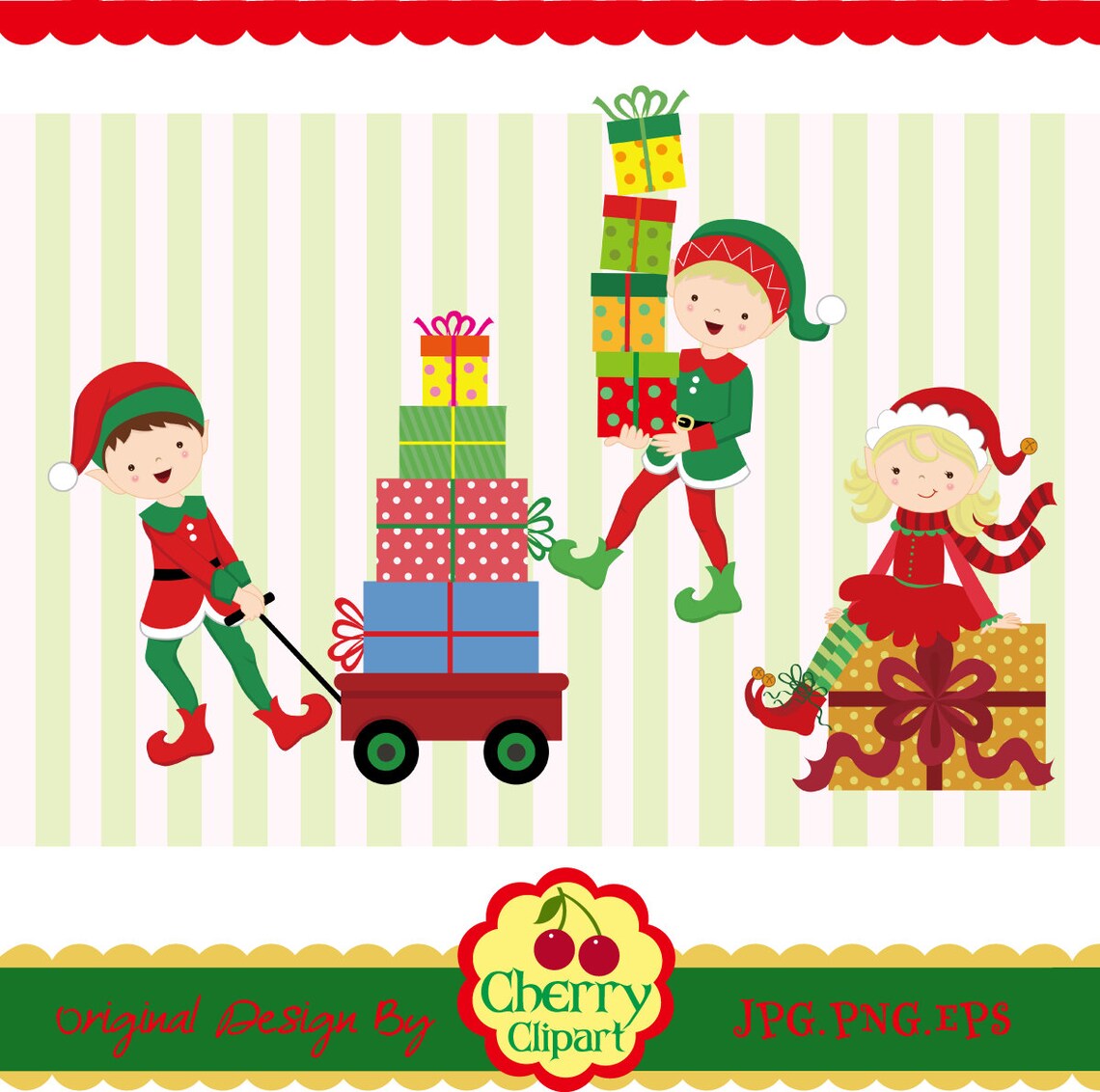 Christmas Elves Digital Clipart Set-santa's Little Helper | Etsy