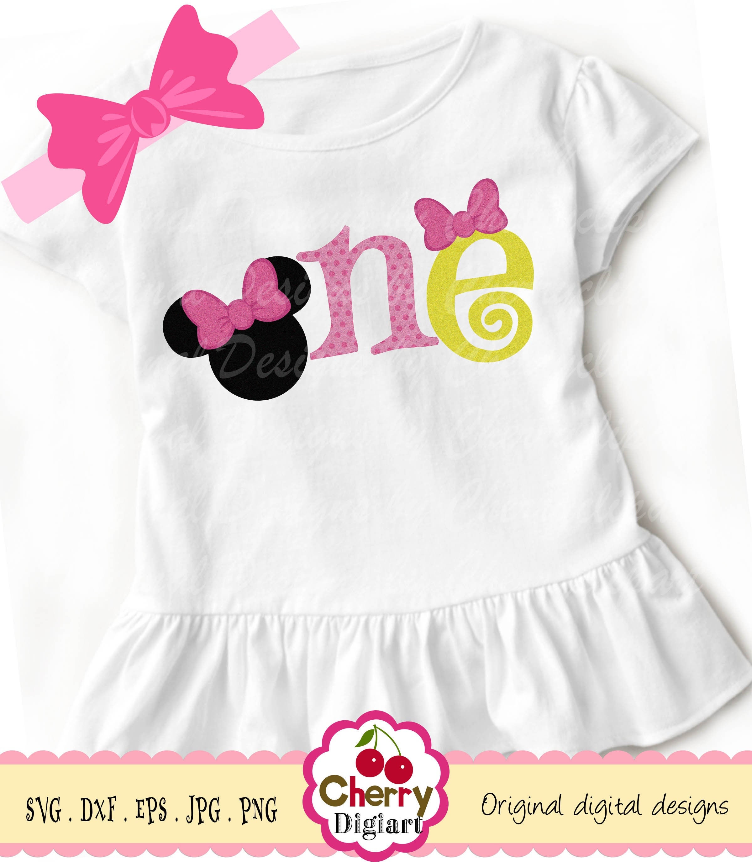 Svg dxf Birthday ONEBirthday ONE with Minnie Minnie ONE svg | Etsy
