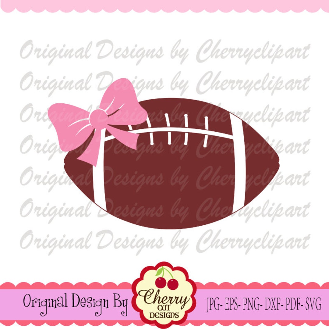 Football Svg Png, Football With Bow for Girls Silhouette & Cricut Cut ...