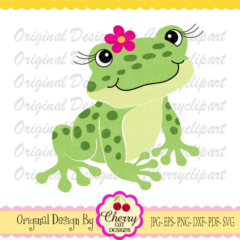 Frog Svg Frog With Flower Svg Silhouette & Circut Cut Files - Etsy