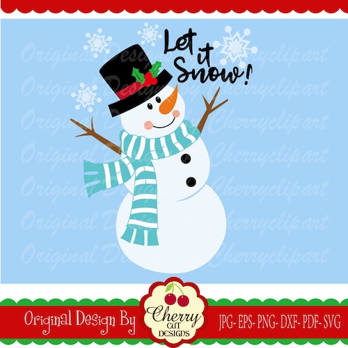 Christmas Snowman Svg Vector Let It Snow Cut File Cricut - Etsy