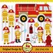 Firefighter Kids Firefighter Design Elements -personal and Commercial ...
