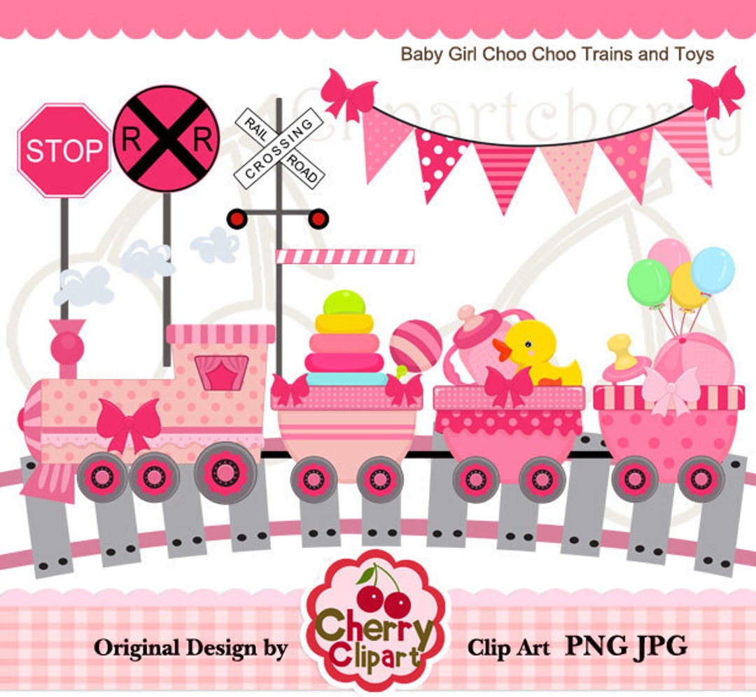 Choo Choo Trains and Toys Clip Art Set for Girls -personal and ...
