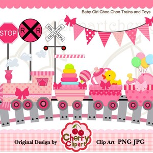 Choo Choo Trains and Toys Clip Art Set for Girls -personal and ...