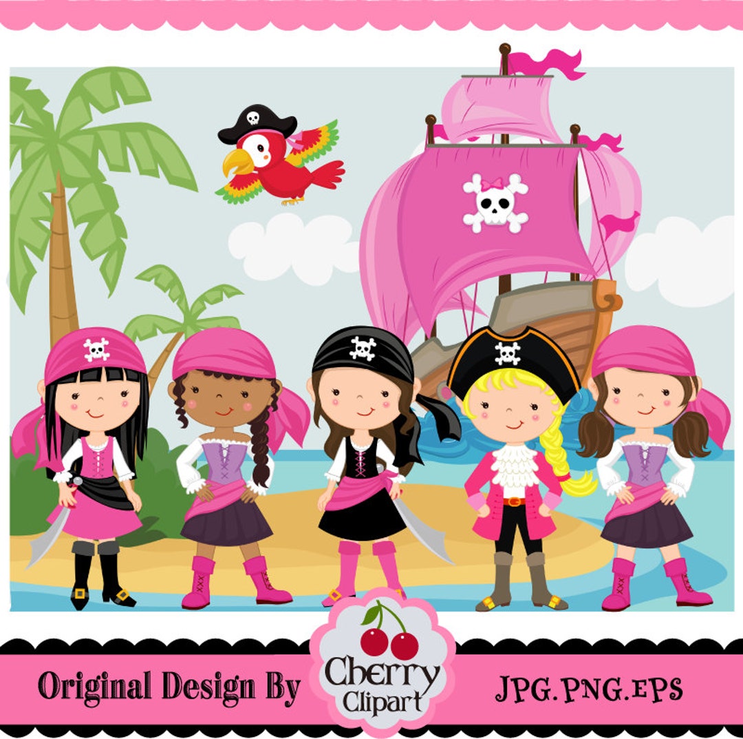 Pirate Elements_children Pirates for Girls Digital Clip Art Set ...