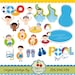 Pool Party Swim Boys Digital Clipart Set personal and Commercial Use ...