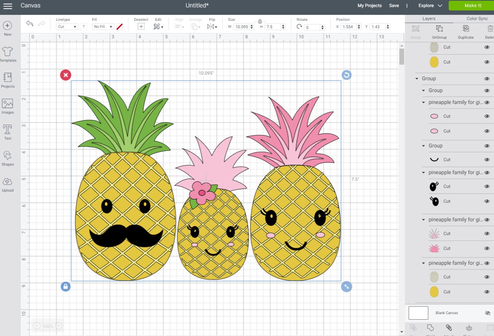 Pineapple Svg, Pineapple Family Svg, Fruit Svg Silhouette & Cricut Cut ...