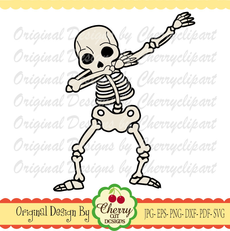 Halloween Skeleton SVG Dabbing Skeleton SVG Silhouette & | Etsy