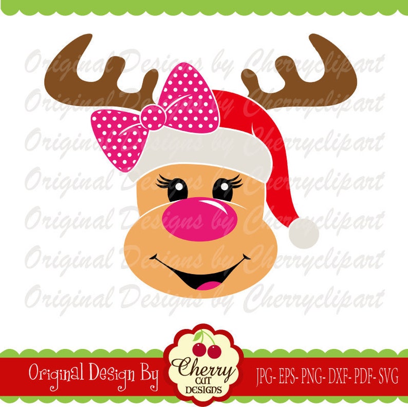 Christmas Reindeer Girl SVG Reindeer Face Silhouette & Cricut - Etsy