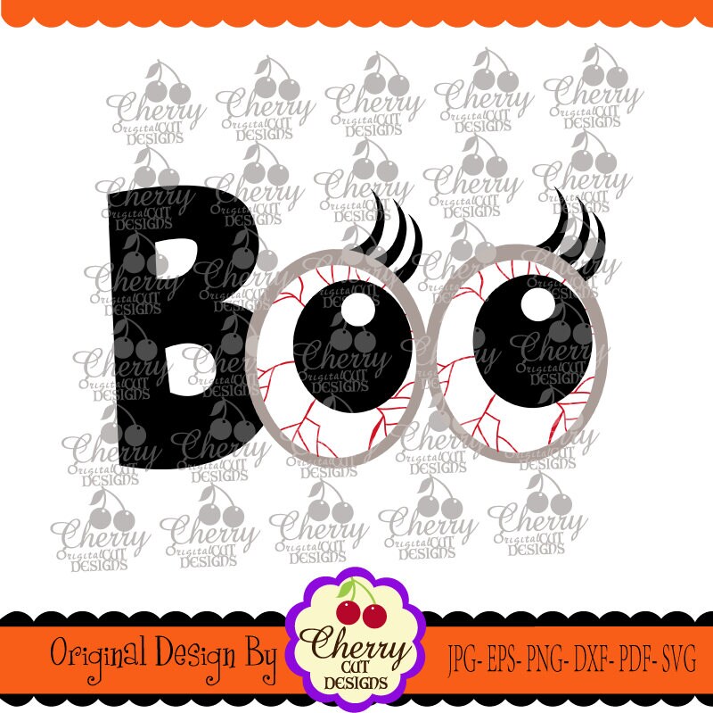 Halloween BOO Svg Dxf BOO With Big Eyes Silhouette & Cricut | Etsy