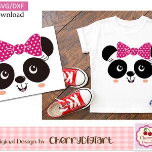 Panda Face With Bow Svg Png Jpg, Panda Girl Svg Png Jpg for Vinyl ...