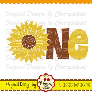 Sunflower One SVG Dxf, Birthday One With Sunflower Svg Silhouette ...