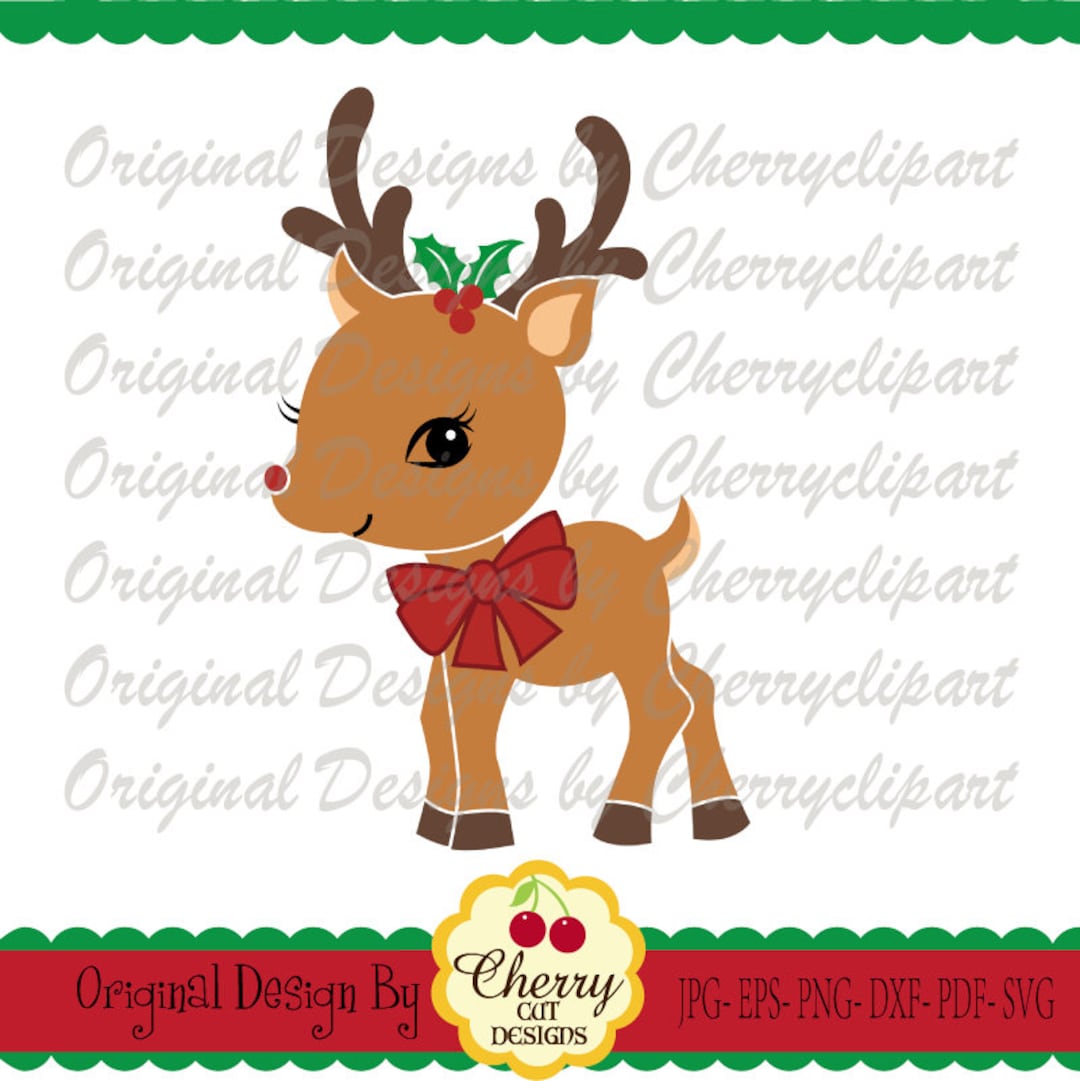 Reno SVG DXF, Navidad lindo reno silueta archivos de corte, Cricut ...