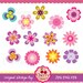 Vintage Flowers Digital Clipart Set for personal and Commercial Use ...