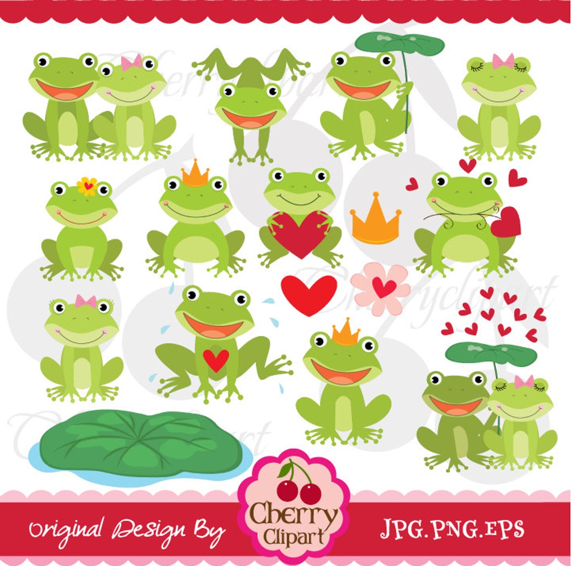 Sweet Froggie Digital Clipart Set-personal and Commercial Use-paper ...