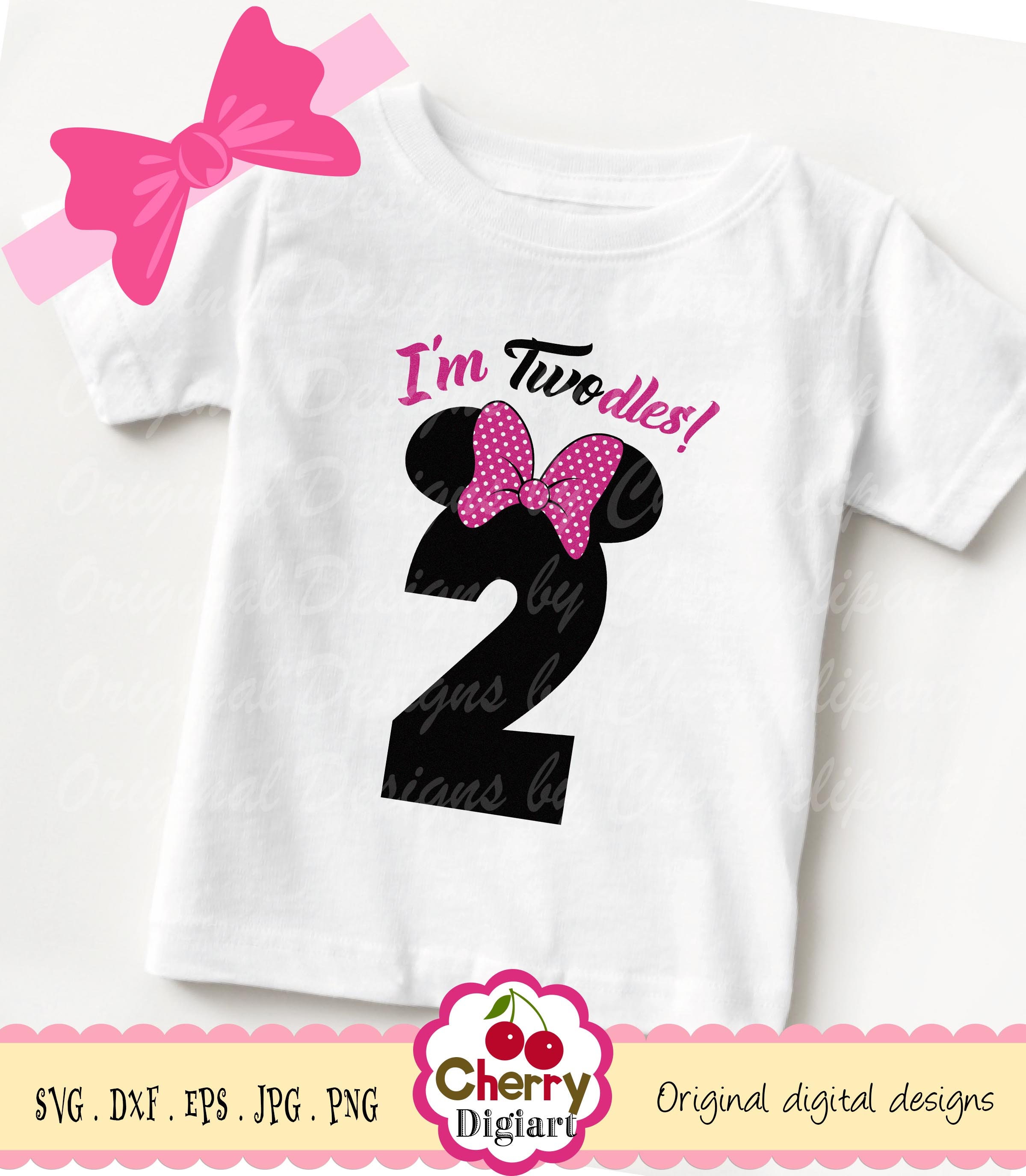 I'm Twodles Minnie number 2 SVG DXF Birthday Silhouette & | Etsy