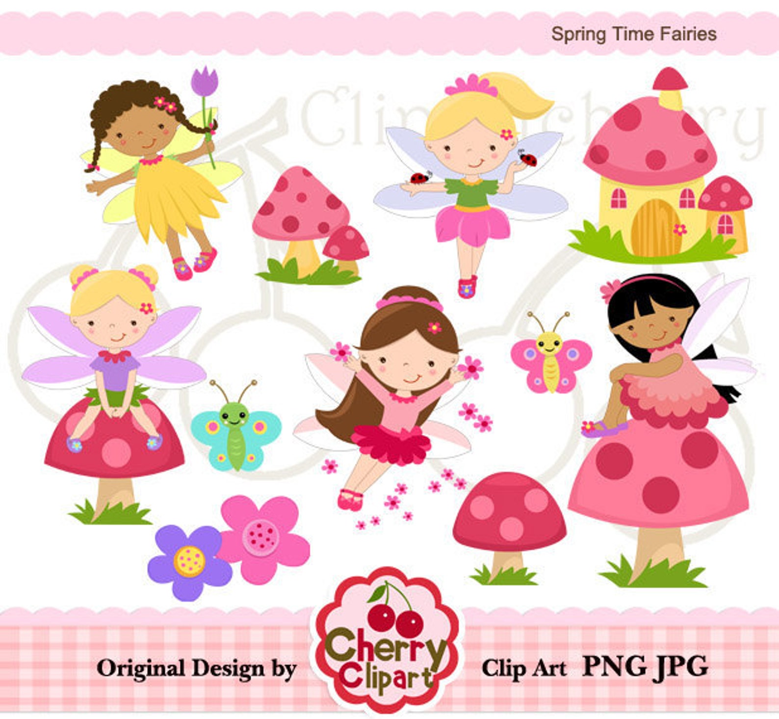 Spring Time Fairies Digital Clipart Set for personal and - Etsy