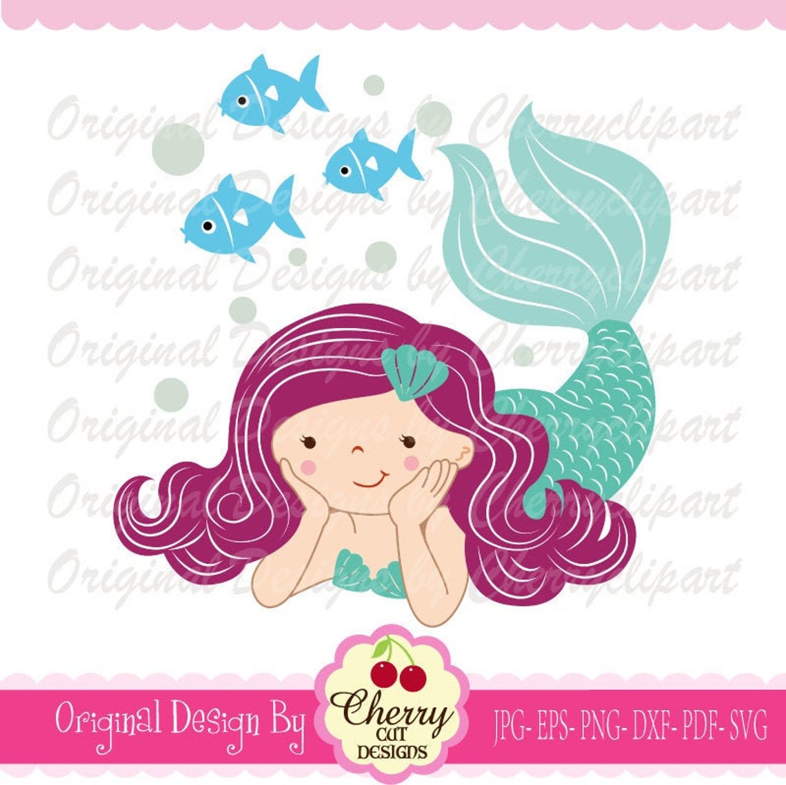 Mermaid Svg Little Cute Mermaid Svg Silhouette & Cricut Cut - Etsy