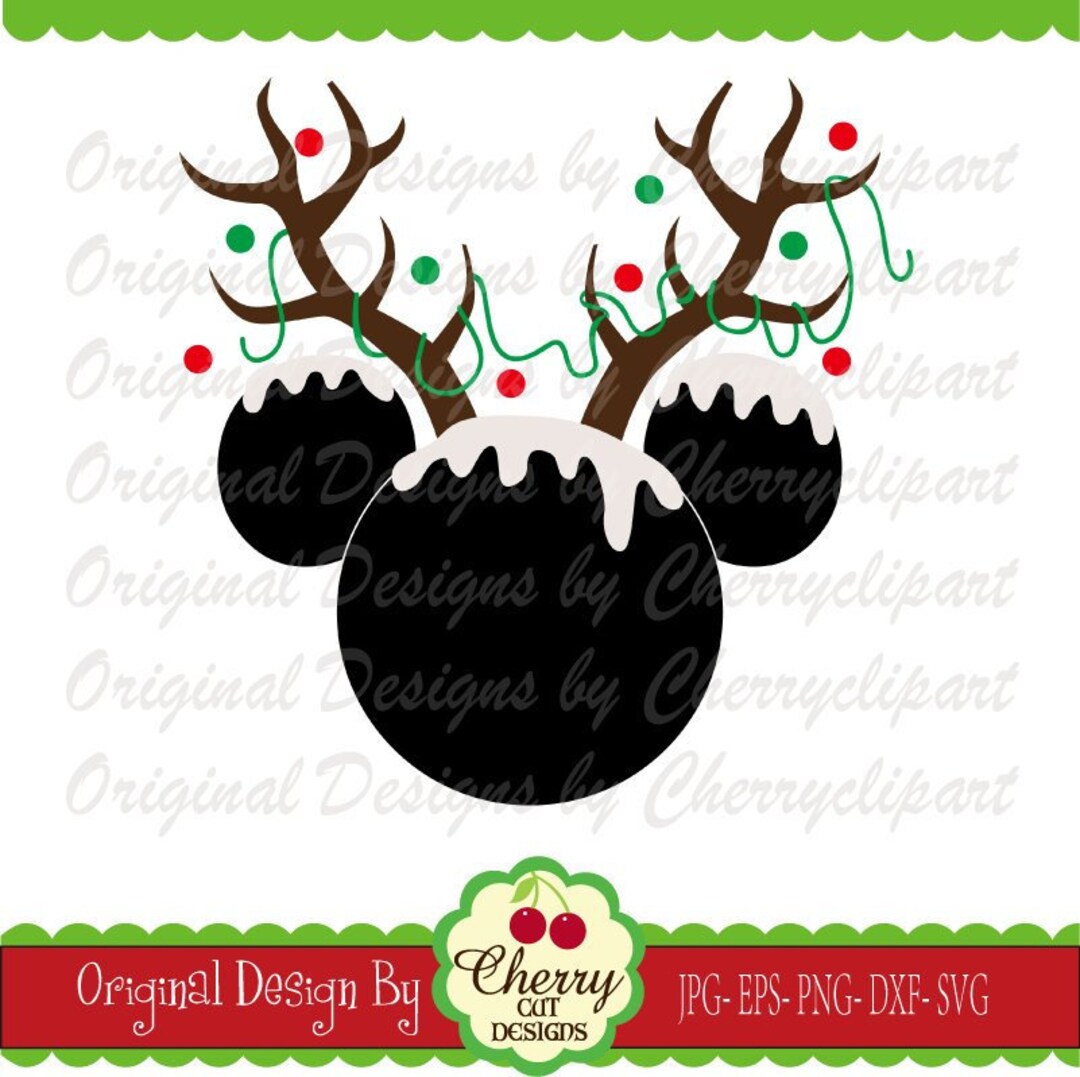 Christmas Reindeer Mouse Head Png Svg, Christmas Png Svg for Vinyl ...