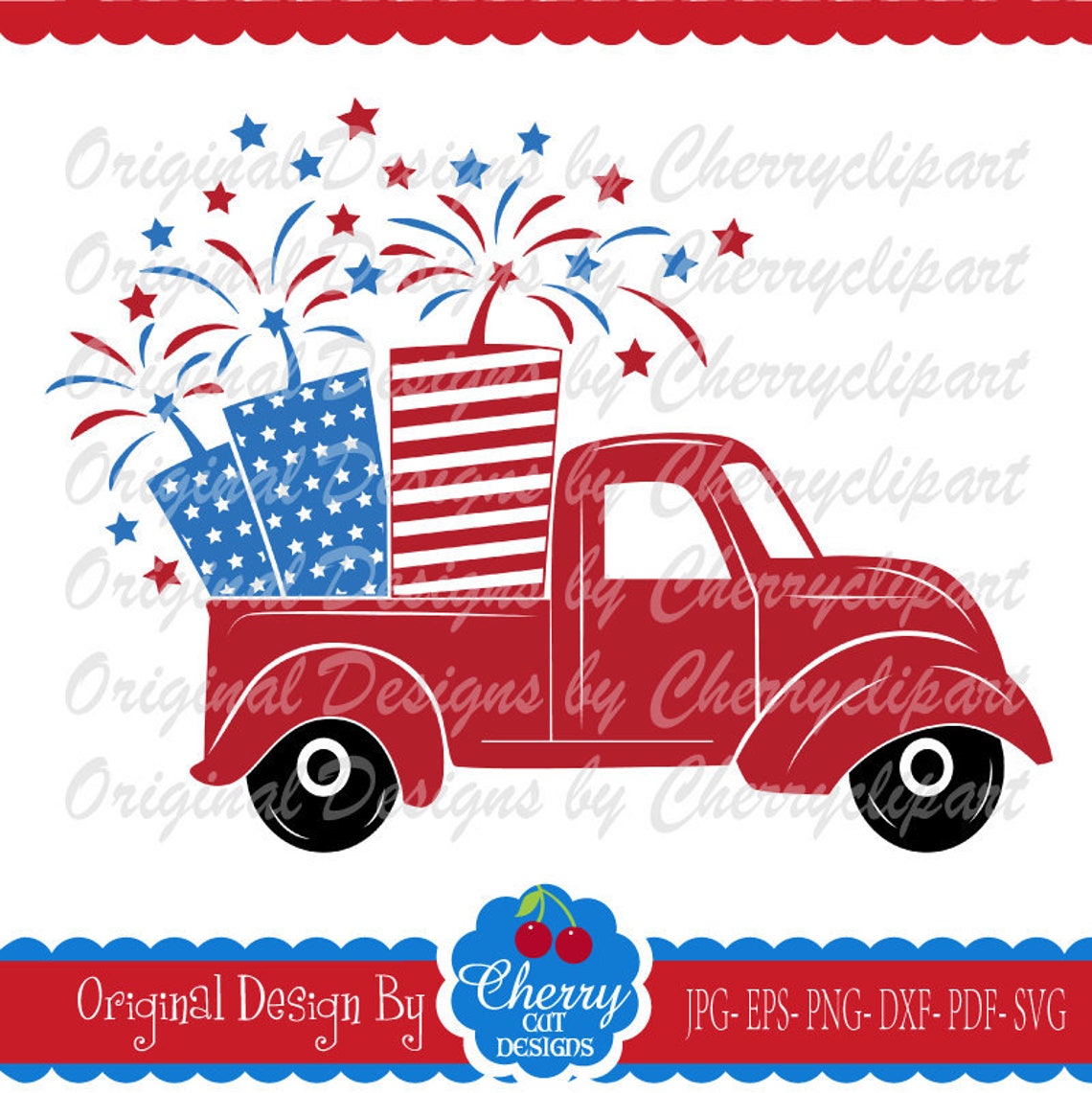 4th of July Firecracker Truck SVG DXF Patriotic Truck - Etsy