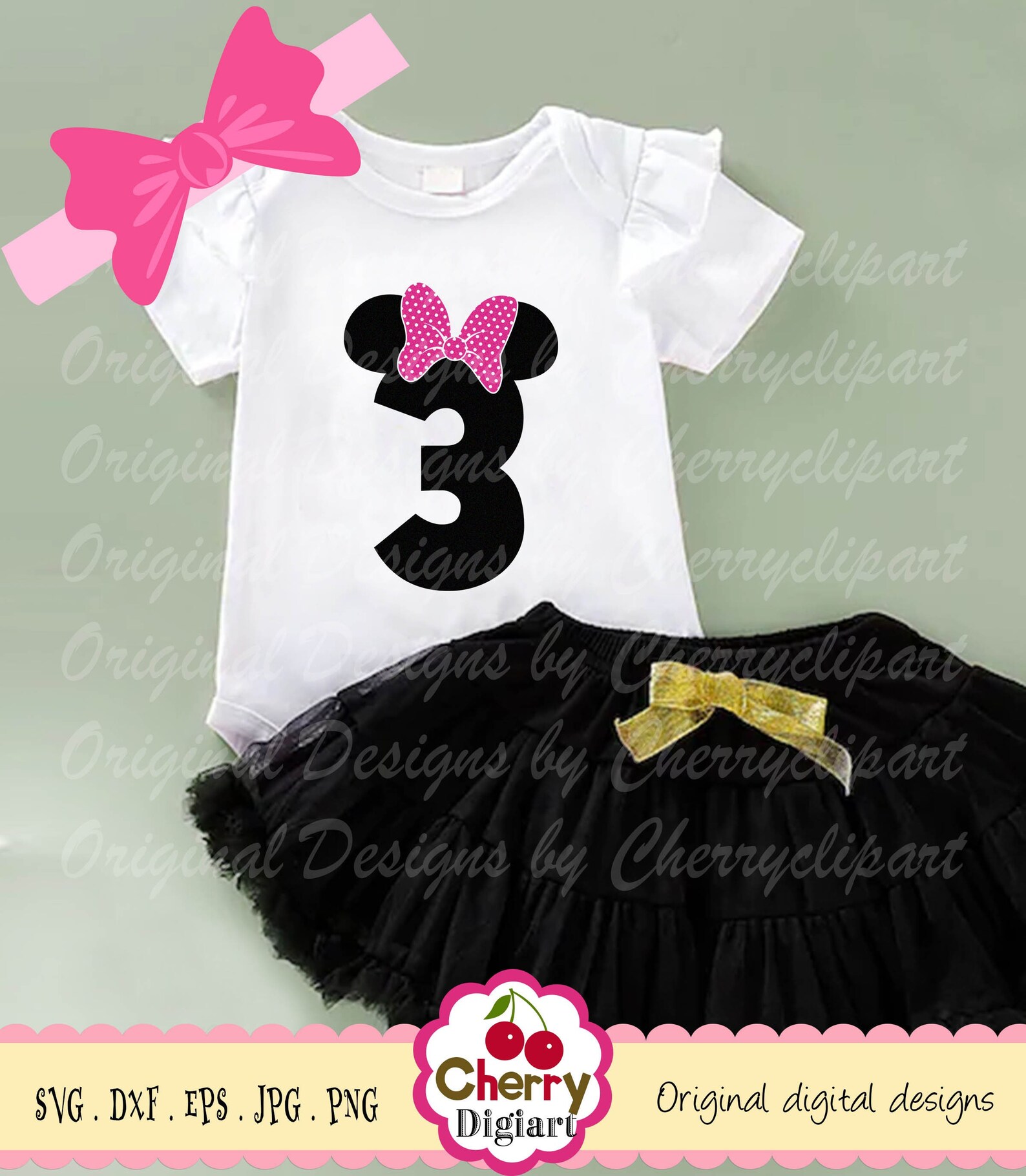 My 3rd Birthday, Minnie Number 3 Svg,birthday Silhouette & Cricut Cut ...
