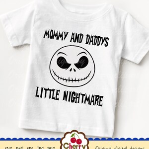 Mommy and Daddys Little Nightmare SVG, Halloween Skull Svg Silhouette ...