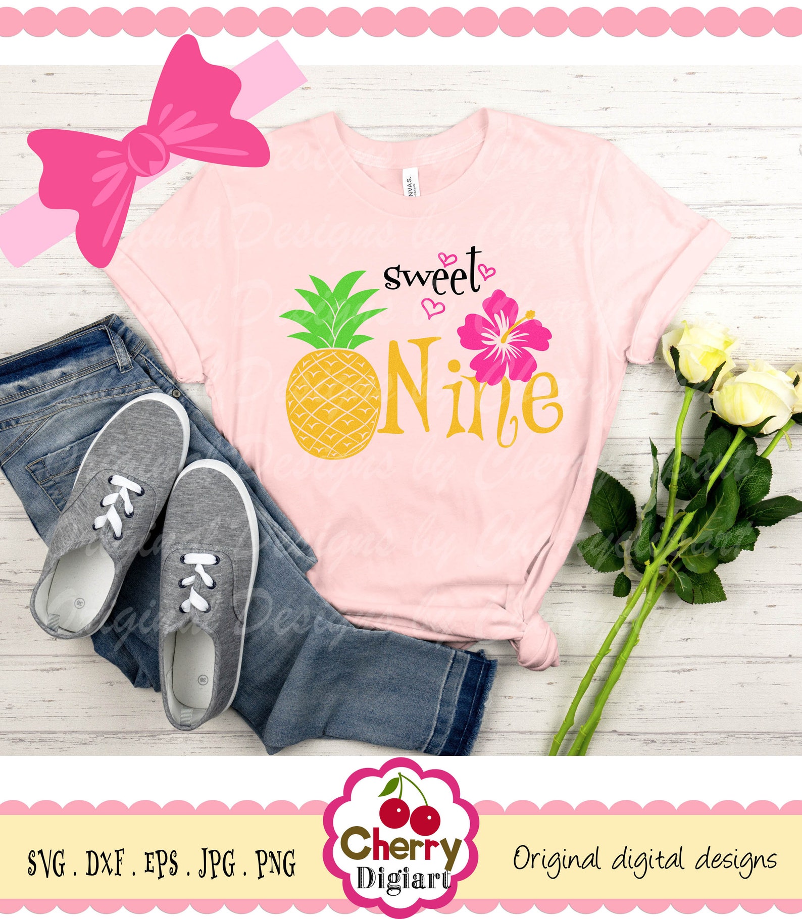 Sweet Pineapple Nine Svg, Pineapple Svg, Fruit Svg Silhouette & Cricut ...