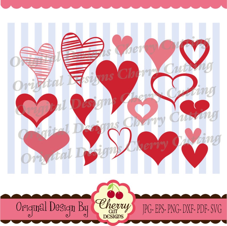 Hears SVG Dxf Eps Hearts and Hearts Digital Papersheart | Etsy
