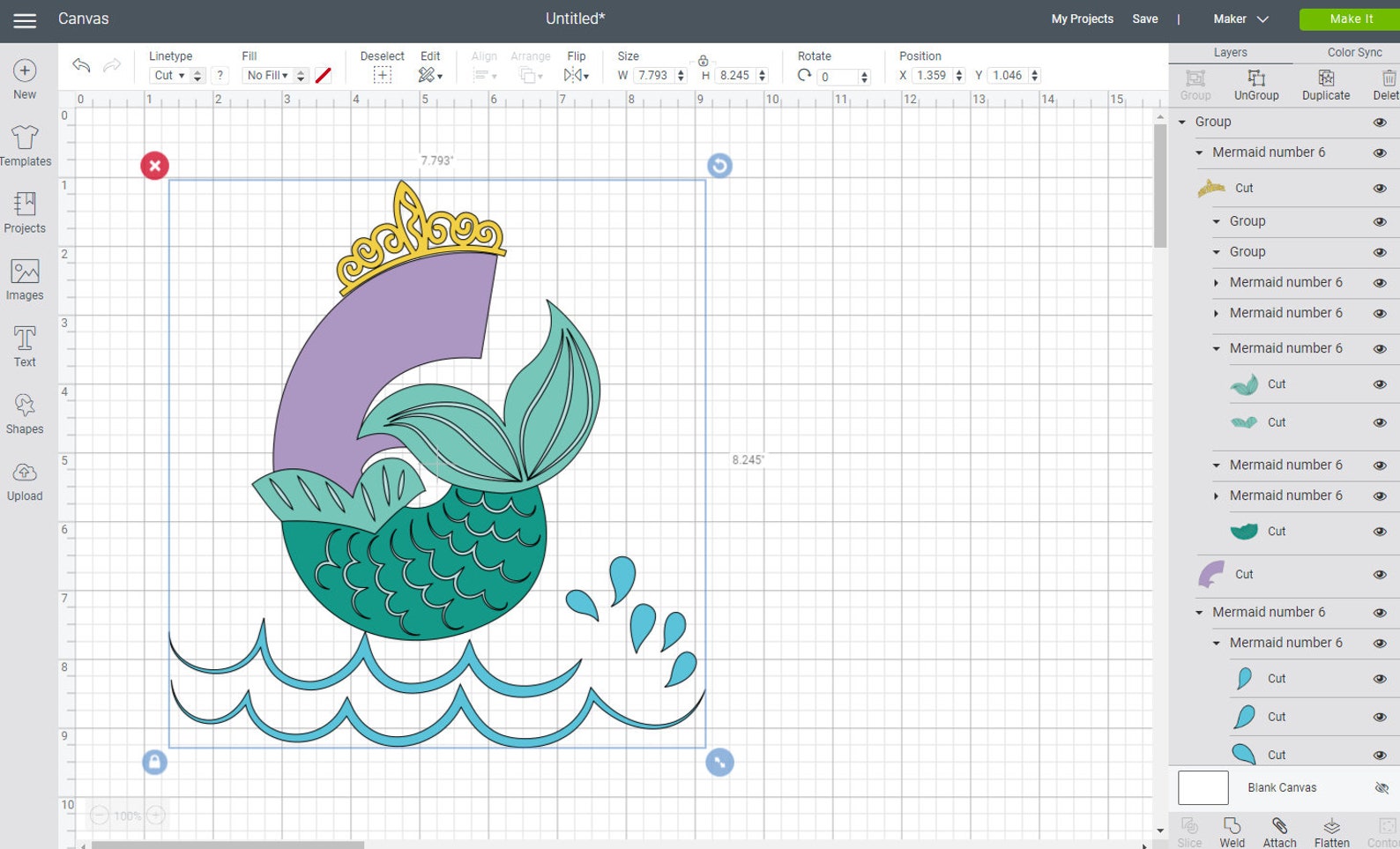 Mermaid tail number 6 SVG Dxf Mermaid SVG Silhouette and | Etsy